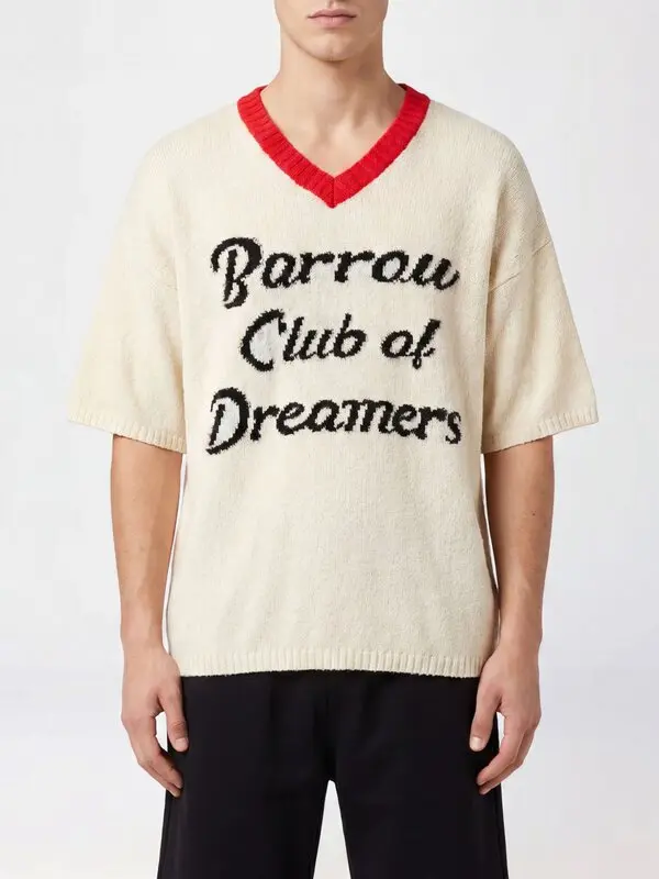 BARROW Club Of Dreamers" V-neck Knit Top - Cream