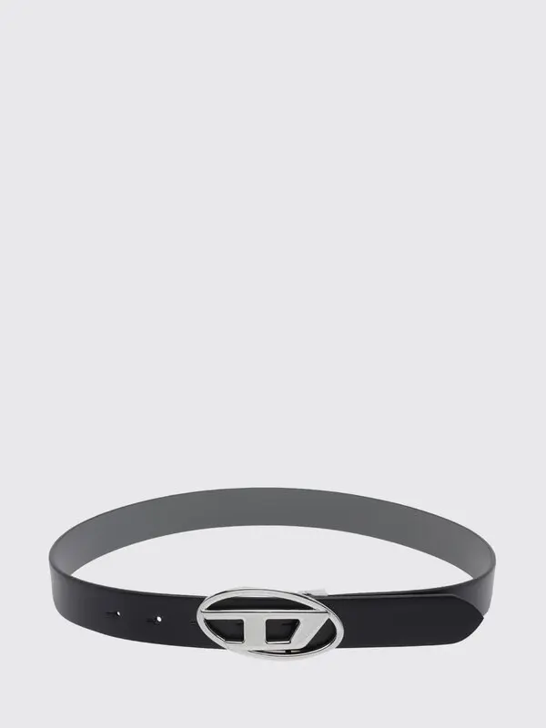 DIESEL® Belt With Oval Logo Buckle