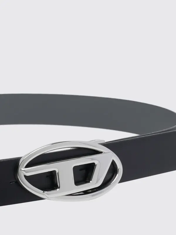 DIESEL® Belt With Oval Logo Buckle
