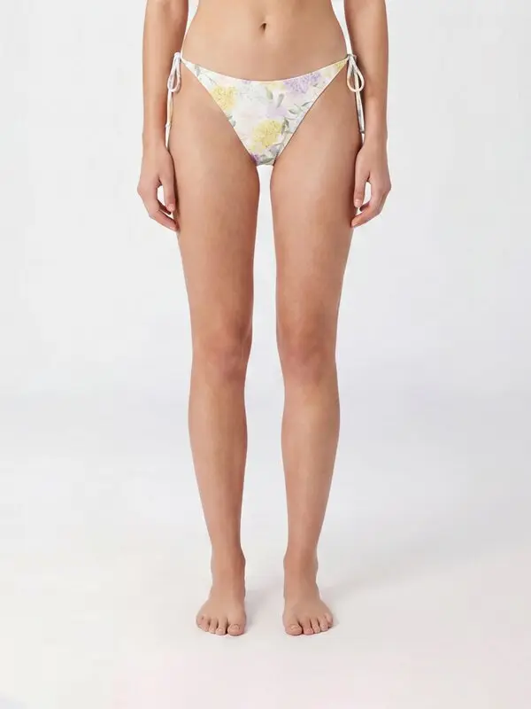 MC2 SAINT BARTH Embroidered Bikini Bottom With Side Ties - Yellow