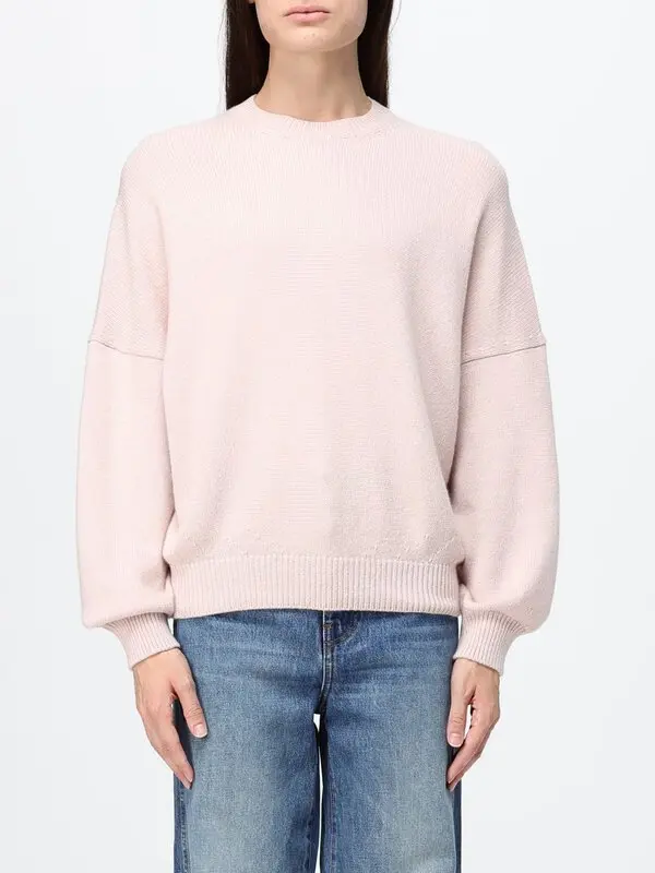 Khaite Crew-neck Pure Cashmere Sweater With Ribbed Trims - Pink