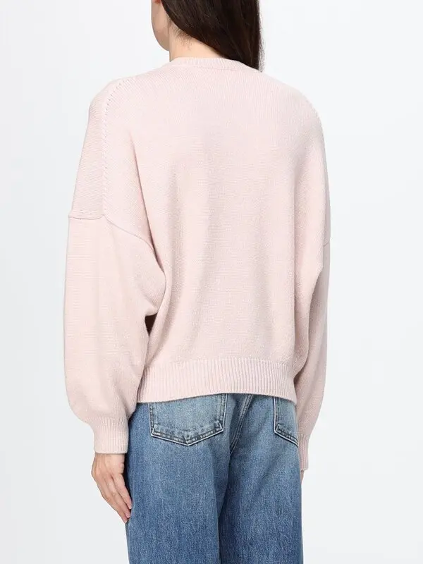 Khaite Crew-neck Pure Cashmere Sweater With Ribbed Trims - Pink