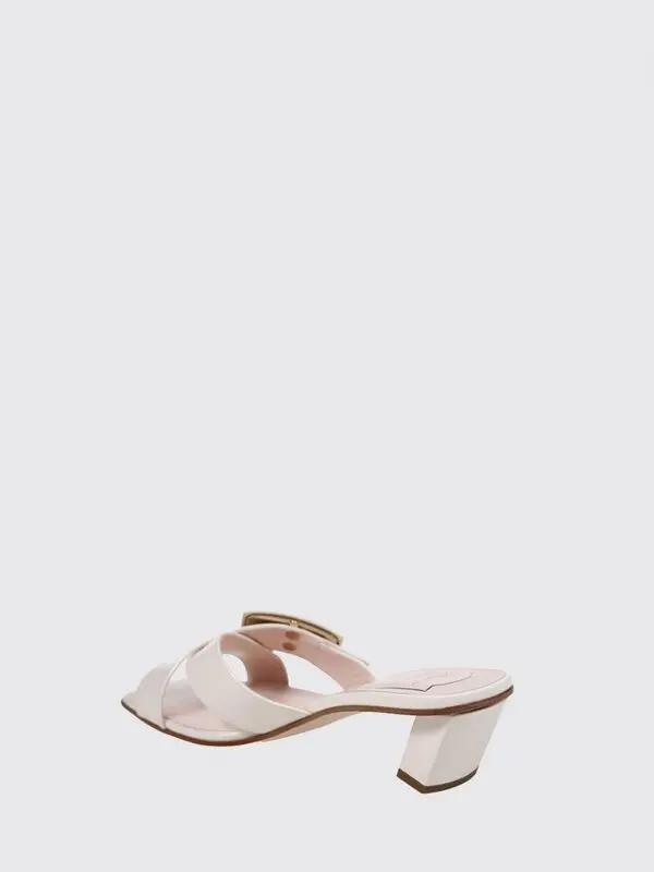 ROGER VIVIER Belle Vivier Patent Leather Mules - White