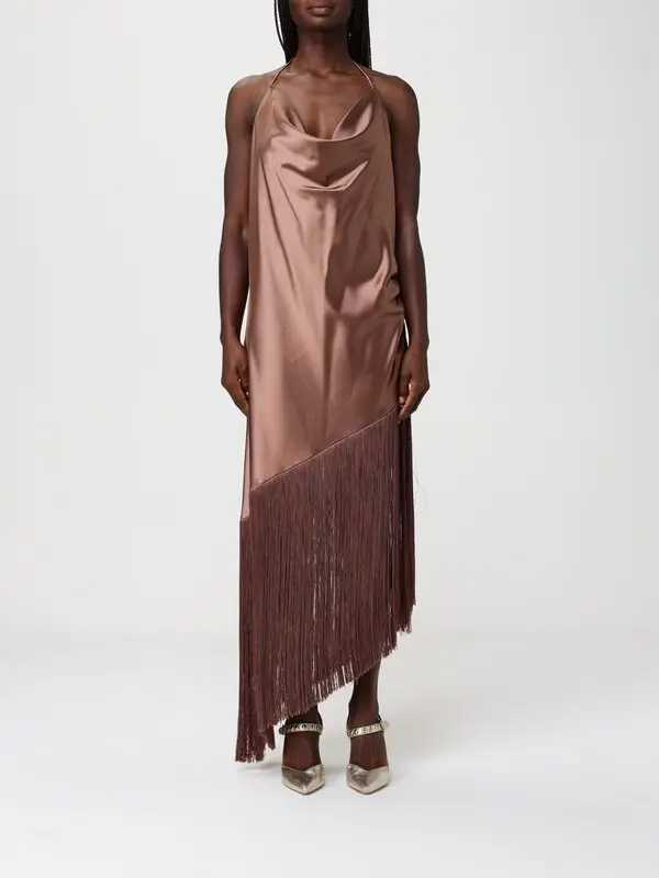 Pinko Satin Fringe Slip Dress