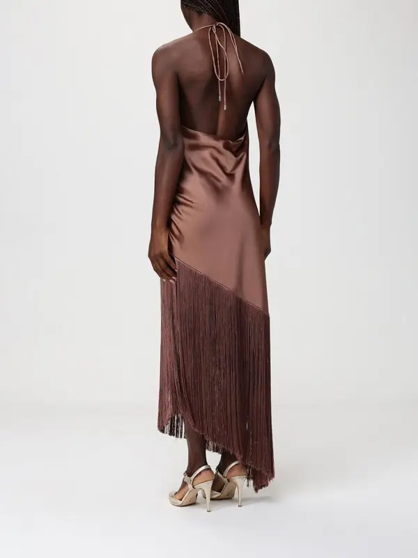 Pinko Satin Fringe Slip Dress