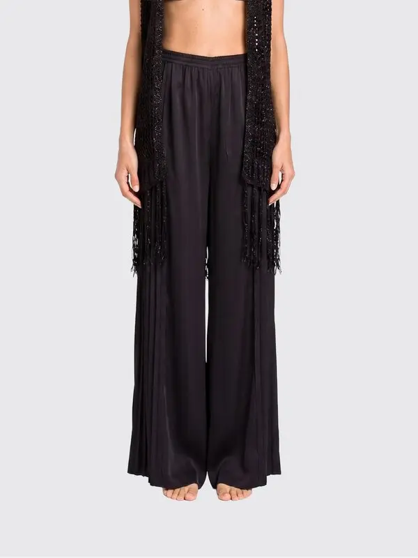 TWINSET Pleated Crêpe Palazzo Trousers