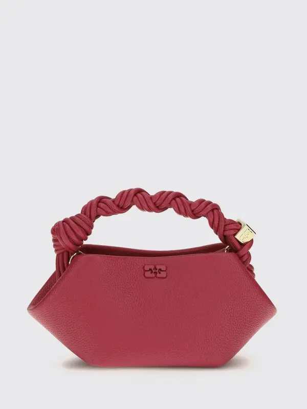 GANNI Recycled Leather Bou Mini Bag With Braided Handle - Red