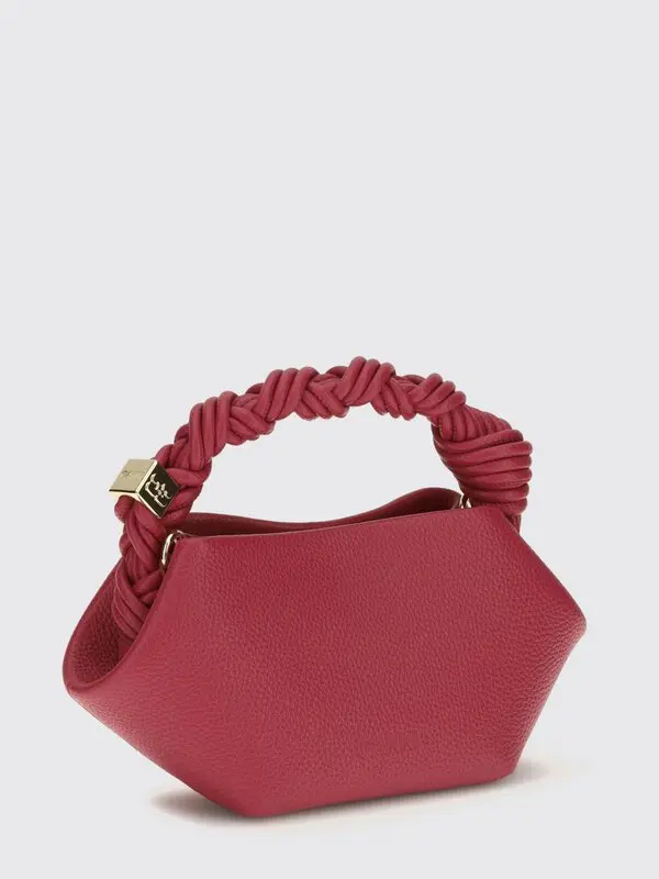 GANNI Recycled Leather Bou Mini Bag With Braided Handle - Red