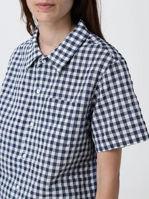 DUNST Striped Cotton Poplin Shirt - Blue