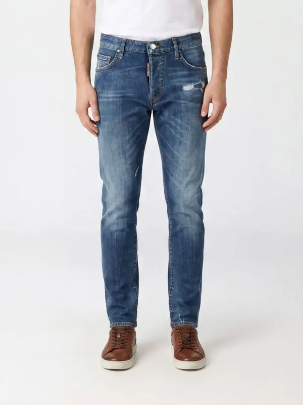Dsquared2 Teddy Straight Fit Cotton Denim Jeans - Navy