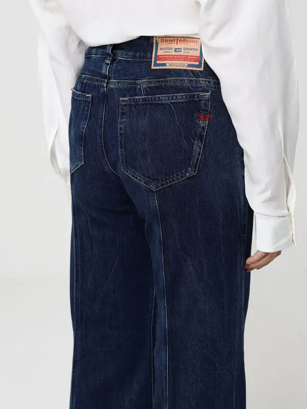 DIESEL® D-akii Flared Cotton Denim Jeans