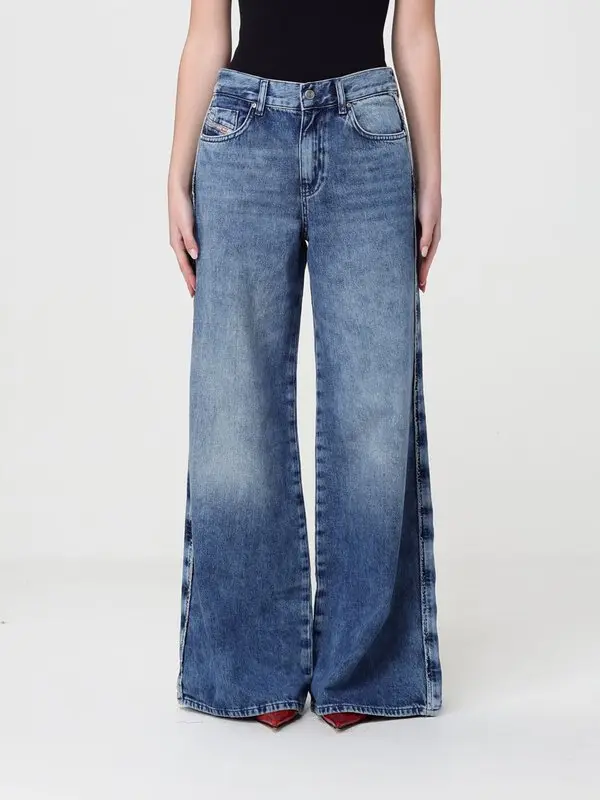 DIESEL® Wide-leg Cotton Denim Jeans
