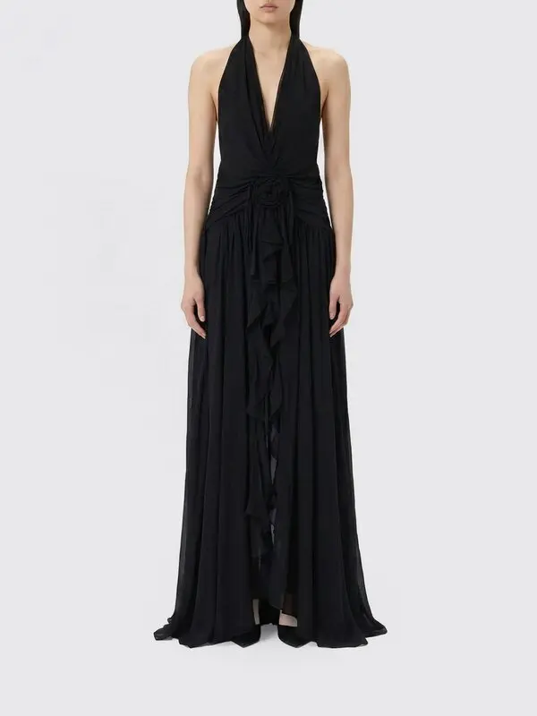 Blumarine Long Halterneck Viscose Dress