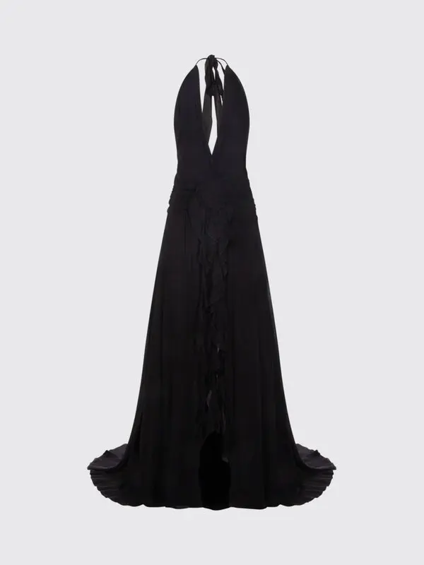 Blumarine Long Halterneck Viscose Dress