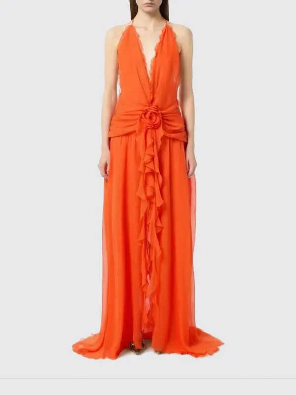 Blumarine Viscose Long Dress - Orange