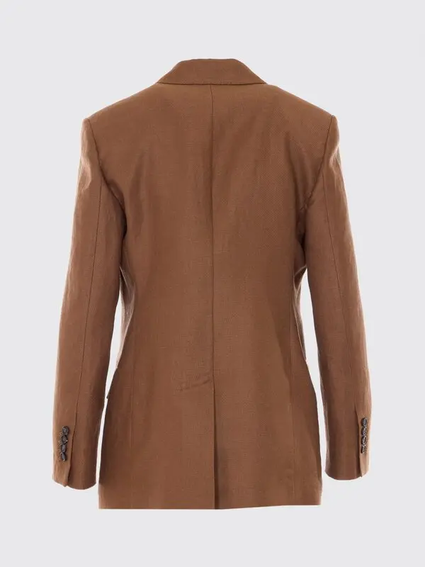 Brunello Cucinelli Double Breasted Linen And Silk Blend Blazer