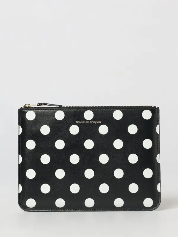 Comme Des Garçons Polka Dot Leather Pouch - Black