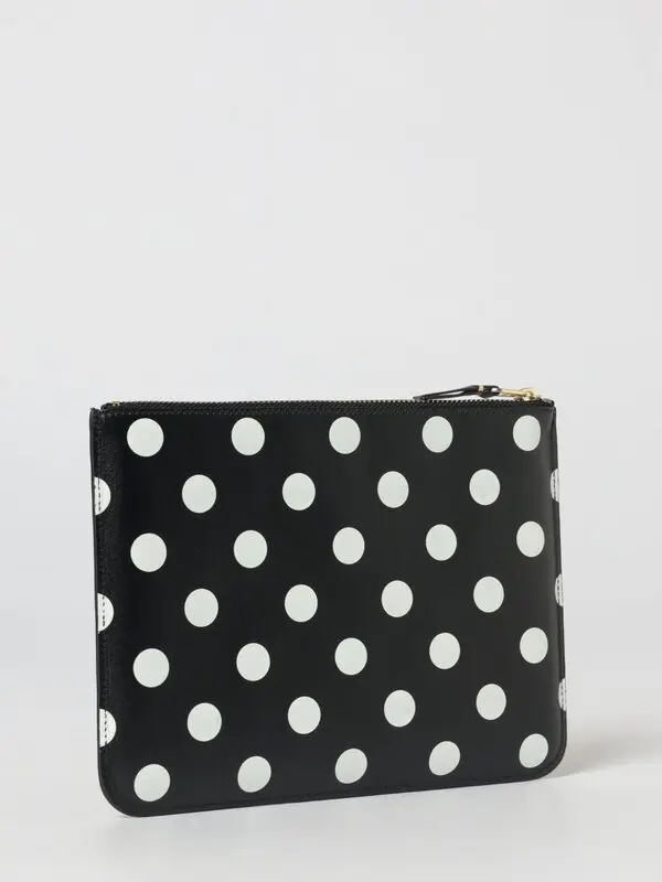 Comme Des Garçons Polka Dot Leather Pouch - Black