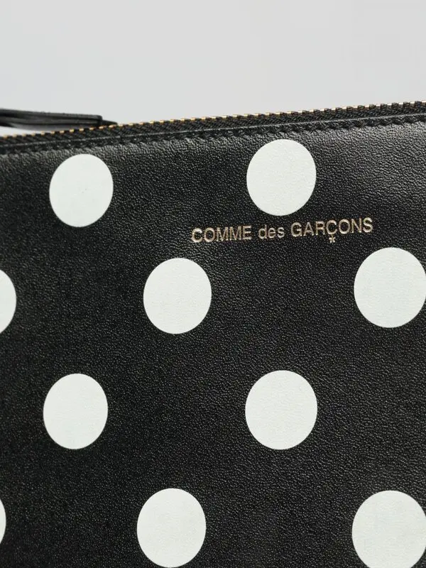 Comme Des Garçons Polka Dot Leather Pouch - Black