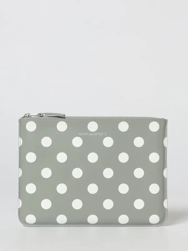 Comme Des Garçons Polka Dot Leather Pouch - Grey