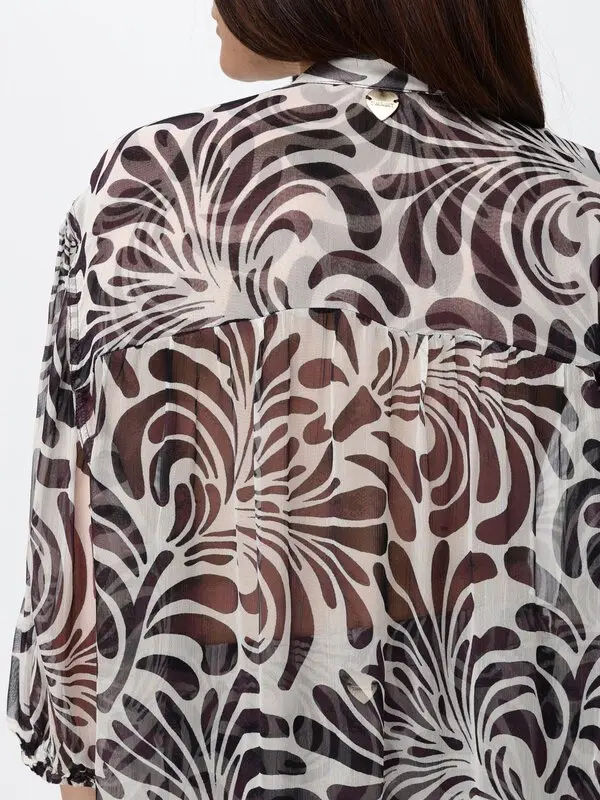 TWINSET Midi Abstract Ethnic Print Viscose Dress