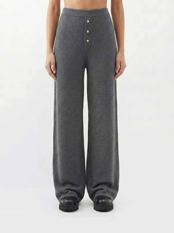 Guest In Residence Wide Leg Button Detailed Trousers