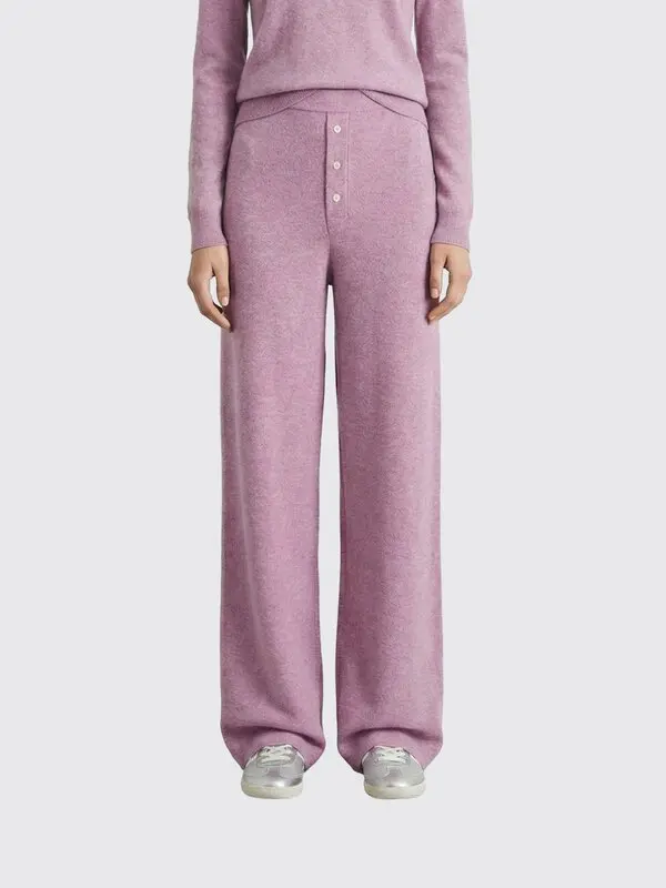Guest In Residence Wide Leg Button Detailed Trousers - Pink