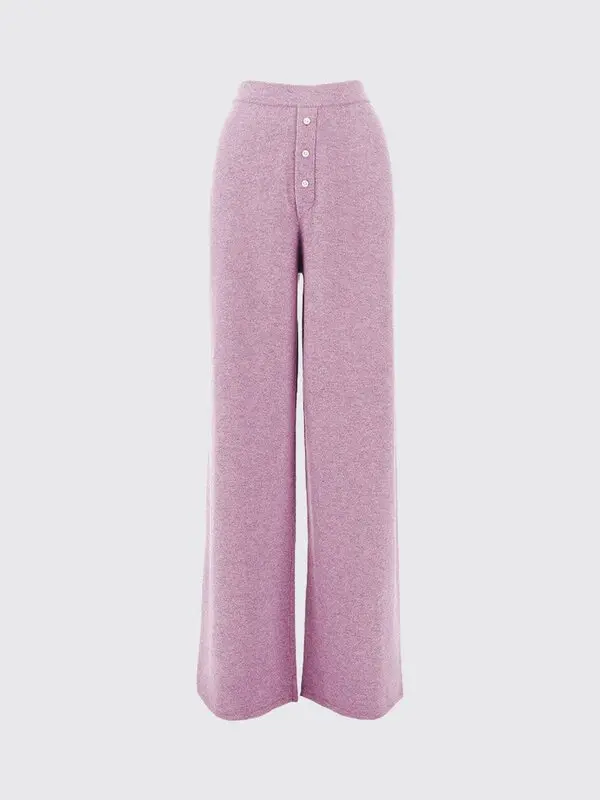 Guest In Residence Wide Leg Button Detailed Trousers - Pink