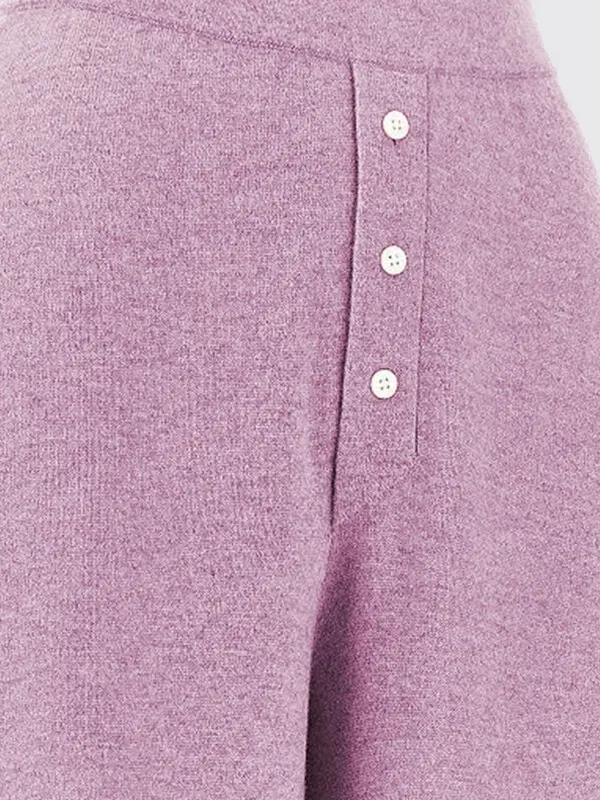 Guest In Residence Wide Leg Button Detailed Trousers - Pink