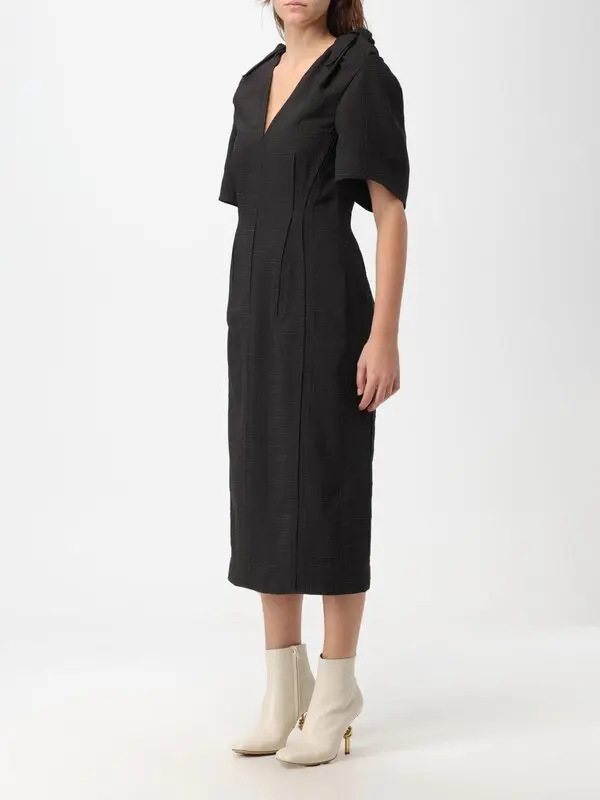 Bottega Veneta V-neck Midi Dress With Bow Detail