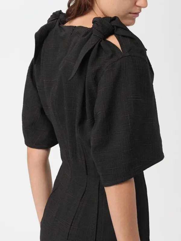 Bottega Veneta V-neck Midi Dress With Bow Detail