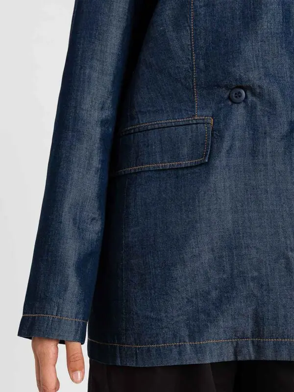 TWINSET Short Doublebreasted Blazer With Hood