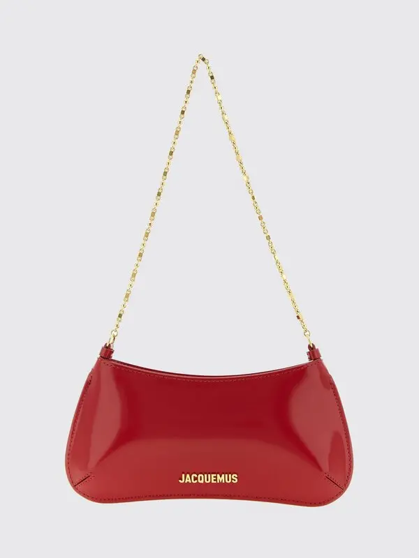 Jacquemus Le Petit Bisou Patent Leather Shoulder Bag With Chain Handle - Red