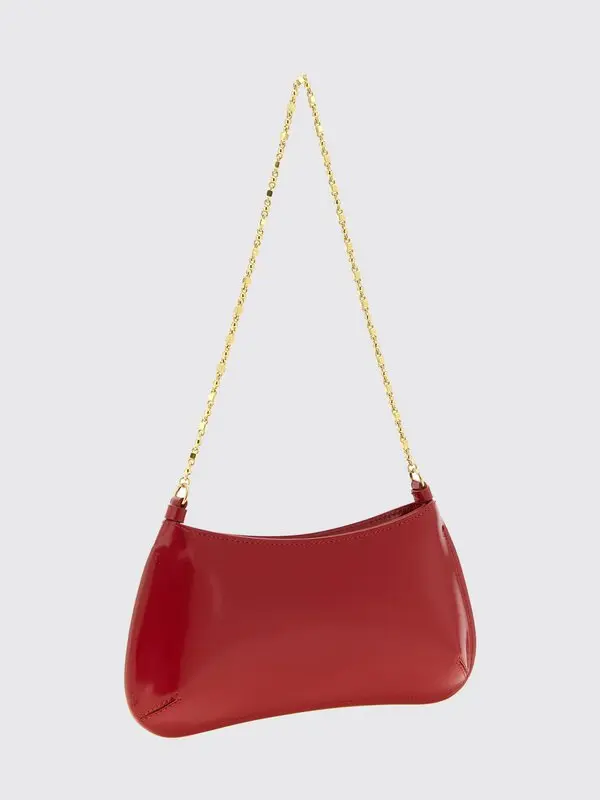 Jacquemus Le Petit Bisou Patent Leather Shoulder Bag With Chain Handle - Red