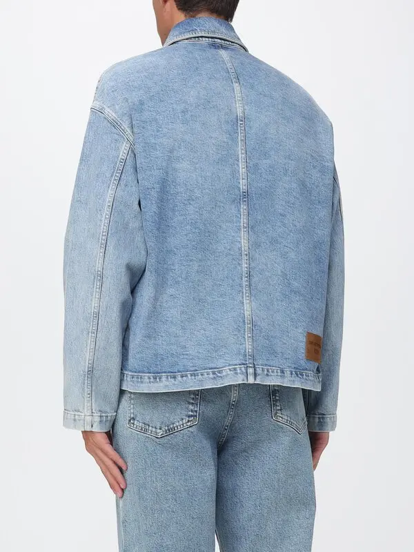 Emporio Armani Relaxed Fit Cotton Denim Shirt Jacket With Patch Pockets