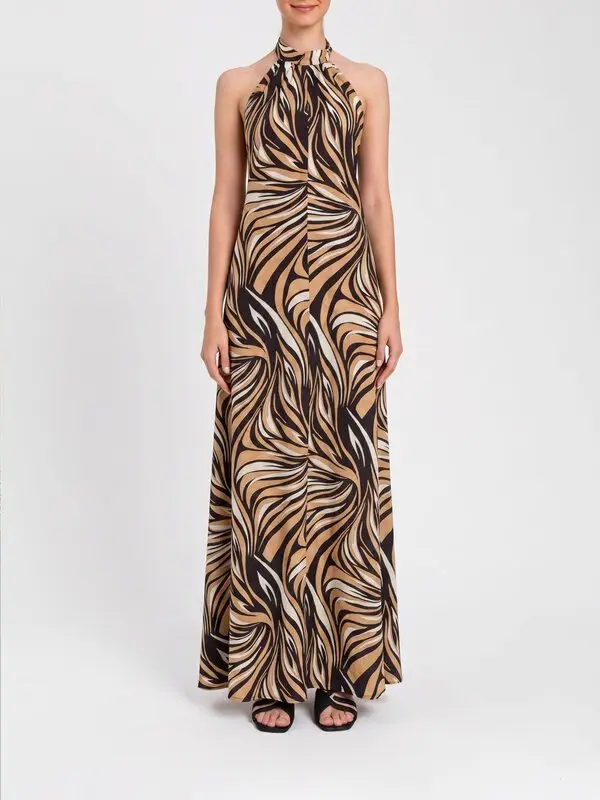 TWINSET Long Dress In Printed Viscose Blend