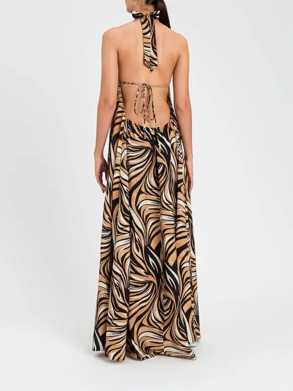 TWINSET Long Dress In Printed Viscose Blend