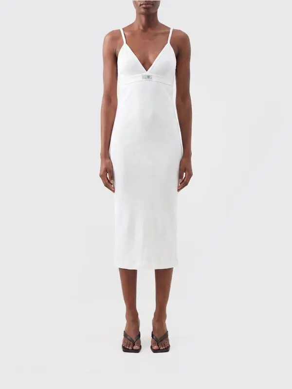 MAISON MARGIELA Mini Dress In Stretch Cotton Blend - White