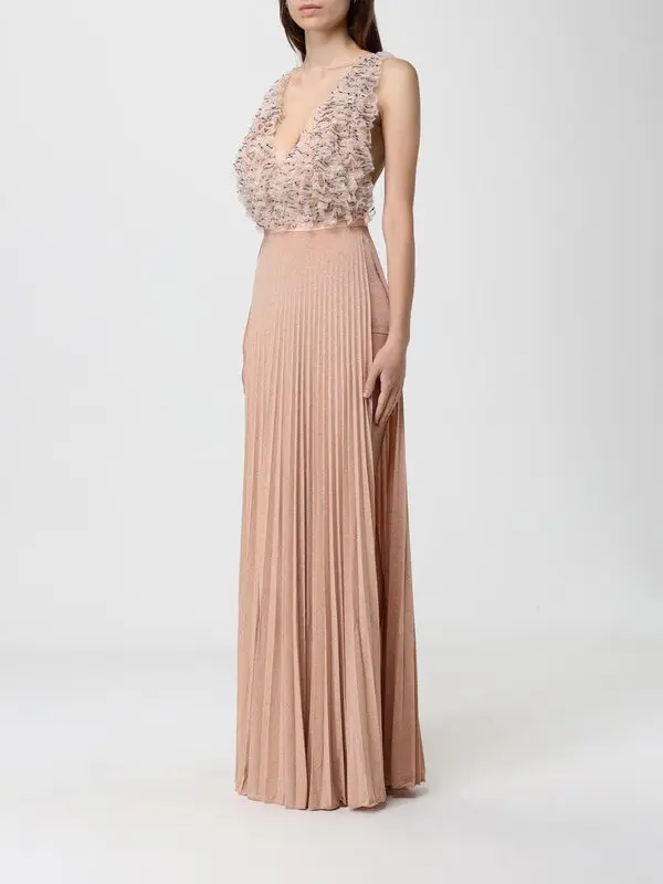 Elisabetta Franchi Pleated Maxi Dress