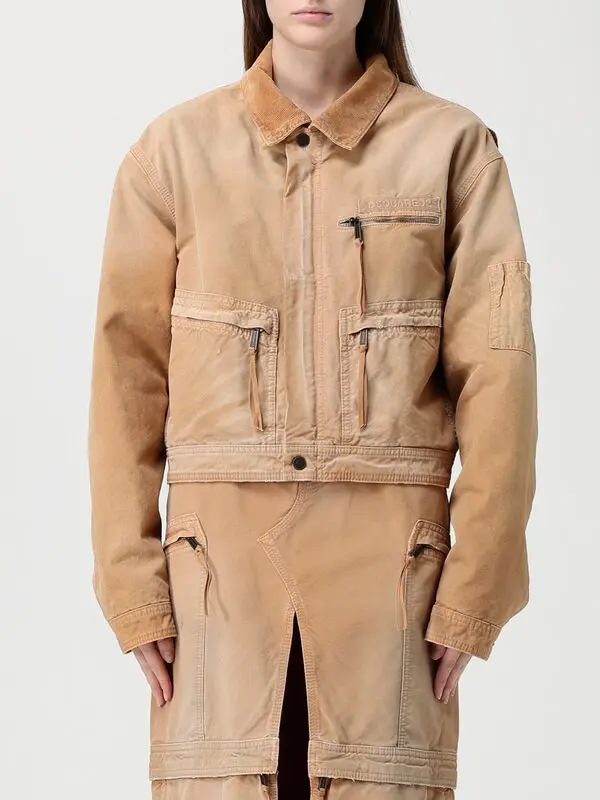 Dsquared2 Distressed Cotton Jacket - Brown