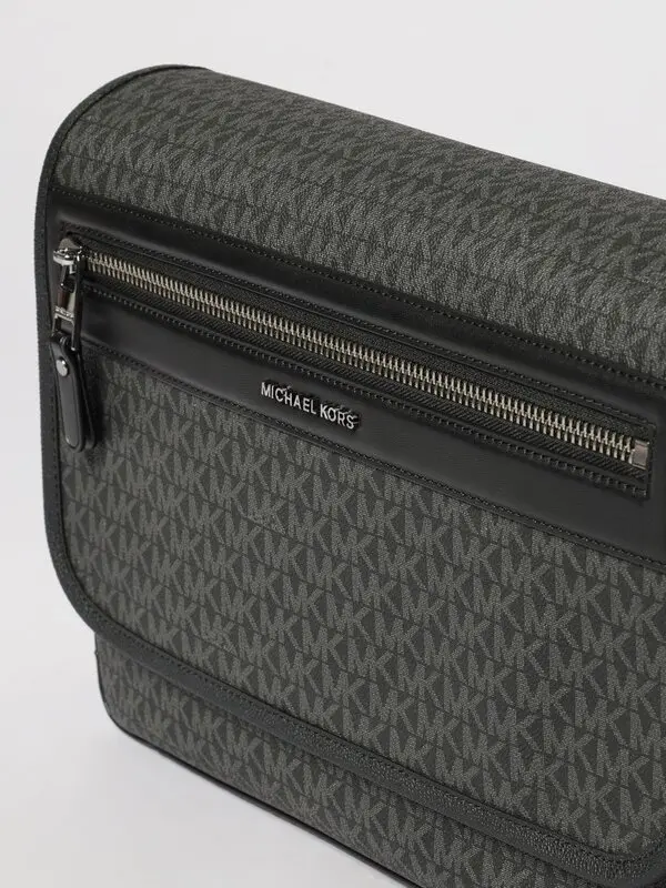 Michael Kors Coated Cotton Bag With All Over Mk Monogram