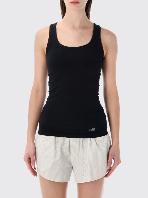MAISON MARGIELA Basic Cotton Blend Tank Top - Black