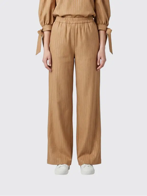 TWINSET Lurex Cotton Blend Palazzo Trousers