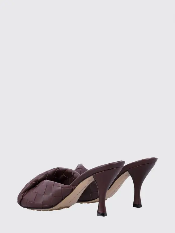 Bottega Veneta Blink Woven Lambskin Mules - Wine