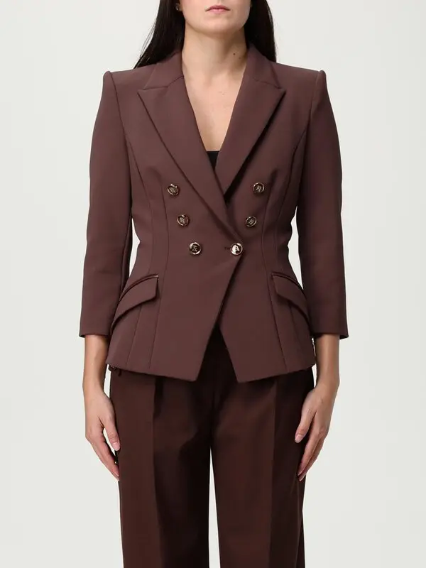Elisabetta Franchi Double Breasted Blazer - Brown