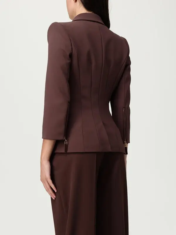 Elisabetta Franchi Double Breasted Blazer - Brown