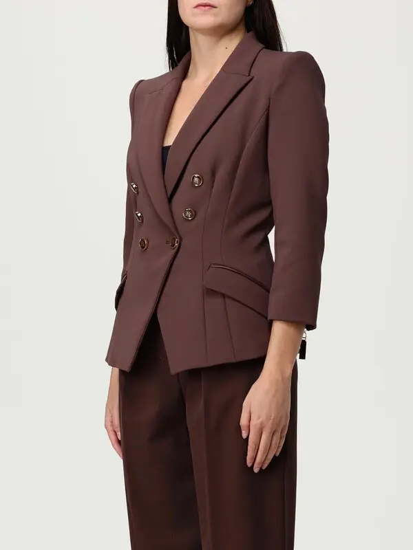 Elisabetta Franchi Double Breasted Blazer - Brown