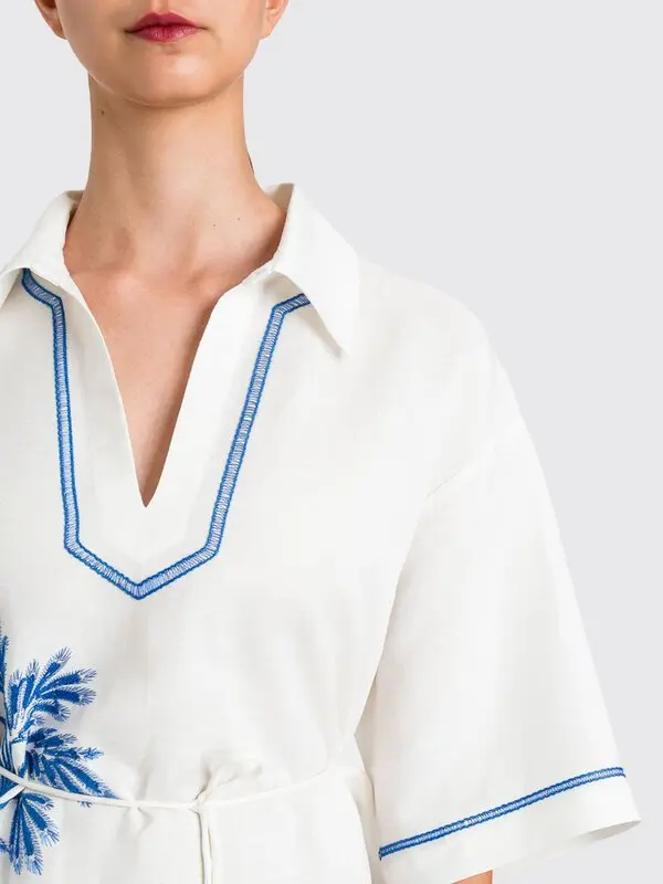 TWINSET Linen Blend Chemisier Dress