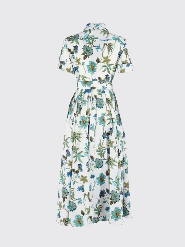 FAY Cotton Shirtdress With Floral Print - White