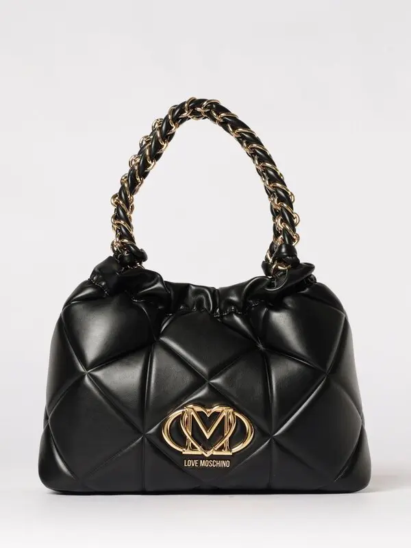 Moschino Quilted Faux Leather Bag - Black